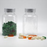 China 175mL PET Plastic Boston Round Medicine Bottle White Transparent Child Resistant Lid 37mm Neck for sale