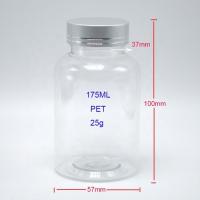China 175mL PET Plastic Boston Round Medicine Bottle White Transparent Child Resistant Lid 37mm Neck for sale