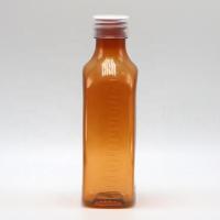 China 240ml PET Oral Liquid Flat Square Bottle with Child Resistant Screw Cap for Medical Use for sale