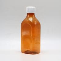 China 240ml PET Oral Liquid Flat Square Bottle with Child Resistant Screw Cap for Medical Use for sale