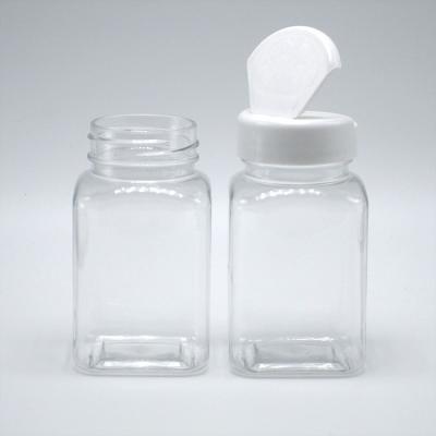 China Custom Color 100ml PET Square Transparent Jar 38mm Neck Diameter for Pharmaceutical Packaging for sale