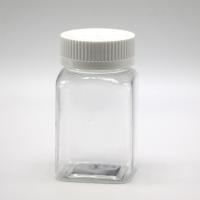 China Custom Color 100ml PET Square Transparent Jar 38mm Neck Diameter for Pharmaceutical Packaging for sale