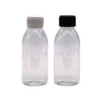 China 150ml PET Oval Amber Liquid Medicine Bottle with 28mm Screw Cap for Pharmacy for sale