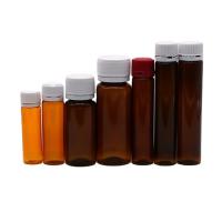 China Food Grade 30mL PET Round Slim Oral Liquid Bottle with Tamper Proof Lids 16mm Neck for sale