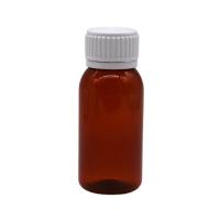 China 60ml Amber PET Liquid Medicine Bottle with 28mm Lid Scaled Container for sale