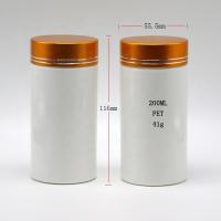 China PE Plastic 200mL Straight Cylinder Medicine Pharmacy Bottle with Aluminum Screw Cap for sale
