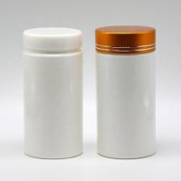 China PE Plastic 200mL Straight Cylinder Medicine Pharmacy Bottle with Aluminum Screw Cap for sale