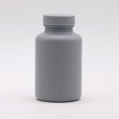 China Matte 200ml HDPE Silver Gray Plastic Bottle 38mm Neck for Solid Medicine Packaging for sale
