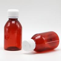 China Customized Logo Pharmaceutical Grade 100ml PET Cough Syrup Bottle with Screw Cap for sale