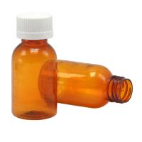 China 30ml PET Amber Plastic Syrup Liquid Bottle with Screw Cap for Tobacco Oil for sale