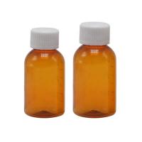 China 30ml PET Amber Plastic Syrup Liquid Bottle with Screw Cap for Tobacco Oil for sale