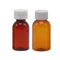 China 30ml PET Amber Plastic Syrup Liquid Bottle with Screw Cap for Tobacco Oil for sale