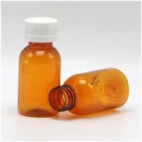 China 30ml PET Amber Plastic Syrup Liquid Bottle with Screw Cap for Tobacco Oil for sale