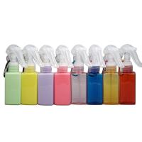 China Screen Printing 100ml PET Square Shape Trigger Sprayer Bottle with Portable Mental Hook for sale