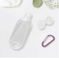 China Clear 50mL PET Hand Wash Container Portable Refillable Empty Travel Squeeze Bottle with Hook for sale