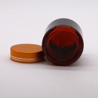 China PET 100cc Amber Round Plastic Bottle with Aluminum Cap for Capsules 43mm Neck for sale