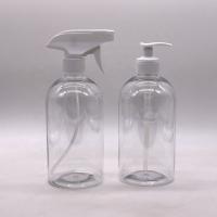 China 600mL PET Spray Bottle Boston Round Plastic 28mm Neck Custom Color Pump Trigger Bottle for sale
