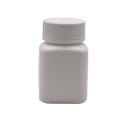 China Customized Color 60ml HDPE Square Plastic Bottle for Tablet 32mm Neck for sale