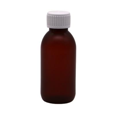 China 120ml PET Plastic Liquid Bottle 28mm Neck Round Frost Container for Medical Waste for sale