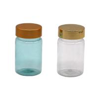 China 70ml PET Small Transparent Plastic Medicine Bottle 38mm Neck with PS Cover OEM for sale