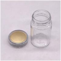 China 70ml PET Small Transparent Plastic Medicine Bottle 38mm Neck with PS Cover OEM for sale