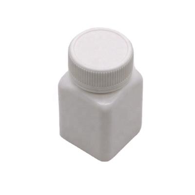 China Small Capacity 50cc HDPE Sterile Square Plastic Bottle with Screw Cap for sale