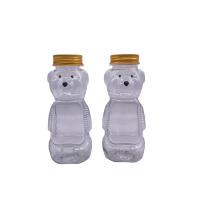 China Food Grade Bear Shape 200ml Plastic Beverage Bottle with Aluminum Screw Cap for sale