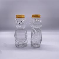 China Food Grade Bear Shape 200ml Plastic Beverage Bottle with Aluminum Screw Cap for sale