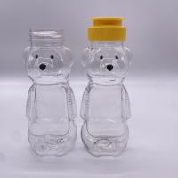 China Food Grade Bear Shape 200ml Plastic Beverage Bottle with Aluminum Screw Cap for sale