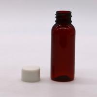 China 30mL PET Boston Round Slim Bottle 20-410 Syrup Plastic Container Screen Printed for sale