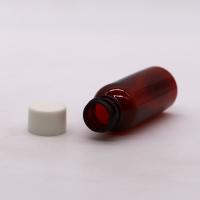 China 30mL PET Boston Round Slim Bottle 20-410 Syrup Plastic Container Screen Printed for sale