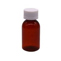 China 30ml PET Amber Plastic Syrup Liquid Bottle with Tamper Proof Screw Cap 30ml Capacity for sale