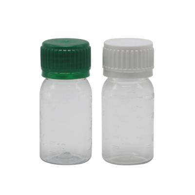 China 30ml PET White Oral Liquid Medicine Bottle with Safety Cap Screen Printing for sale