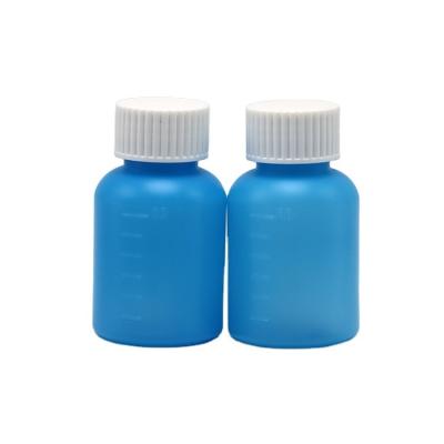 China Industrial Medicine 60mL HDPE Syrup Bottle White Blue Opaque Anti-Ultraviolet for sale