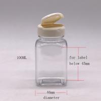 China Medicine Bottle 100ml PET Square Plastic Bottle with Custom Colour and Various Lids for sale