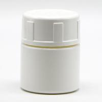 China 30ml HDPE White Plastic Pill Bottle with Child Safety Cap Portable Medicine Container for sale