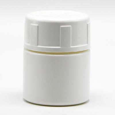 China 30ml HDPE White Plastic Pill Bottle with Child Safety Cap Portable Medicine Container for sale