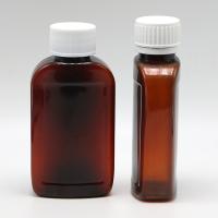 China 100cc PET Amber Cough Syrup Bottle with CRC Cap and Heat Seal Free Samples for sale