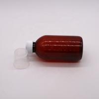 China 250ml Amber PET Liquid Medicine Bottle 28mm Screw Cap Pharmacy Container for sale