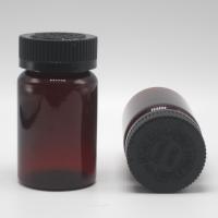 China 100ml PET Amber Plastic Pill Bottle with Child Safety Cap 37mm Neck for sale