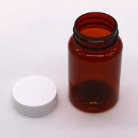 China 100ml PET Amber Plastic Pill Bottle with Child Safety Cap 37mm Neck for sale
