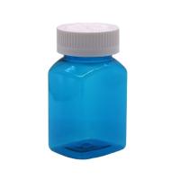 China Solid Bottle Powder Bottle with Screw Cap 120ml PET Square Transparent Plastic Bottle for sale