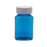 China Solid Bottle Powder Bottle with Screw Cap 120ml PET Square Transparent Plastic Bottle for sale