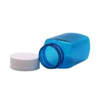 China Solid Bottle Powder Bottle with Screw Cap 120ml PET Square Transparent Plastic Bottle for sale