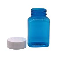 China Solid Bottle Powder Bottle with Screw Cap 120ml PET Square Transparent Plastic Bottle for sale