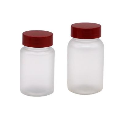 China 90mL PET Medicine Pill Capsule Container with Frosted Finish and Screw Cap 38mm Neck for sale