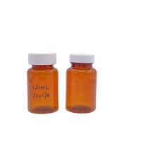 China Amber 120ml PET Bottle 38mm Neck with White Screw Cap Child Resistant 2780pcs for sale