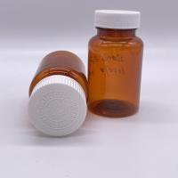China Amber 120ml PET Bottle 38mm Neck with White Screw Cap Child Resistant 2780pcs for sale