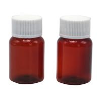 China 40ml Amber PET Pill Capsule Bottle with 28mm Silver Aluminum Screw Cap for sale