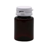 China Custom Color 50ml Amber PET Pill Capsule Bottle with Tear-off Screw Cap 31mm Neck for sale